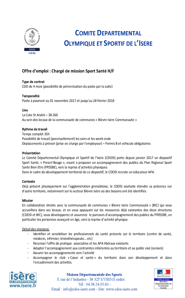 Prescri'Bouge se développe et recrute ! - Prescri'Bouge