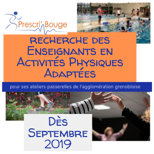 Prescri'Bouge recherche des Enseignants en Activités Physiques Adaptées pour encadrer des ...